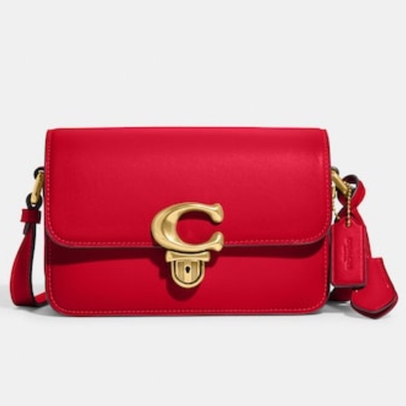 Coach | Bags | Coach Studio Shoulder Bag 9 Red Brass Hardware | Poshmark